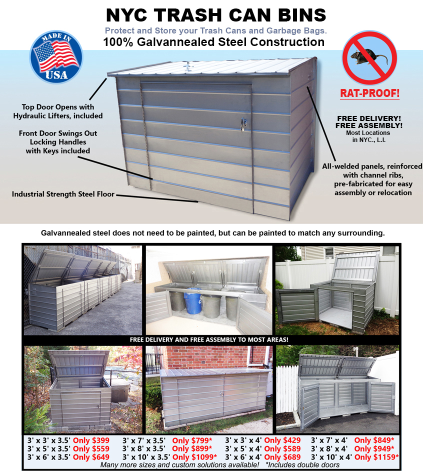 Steel Trash Bins and Sheds